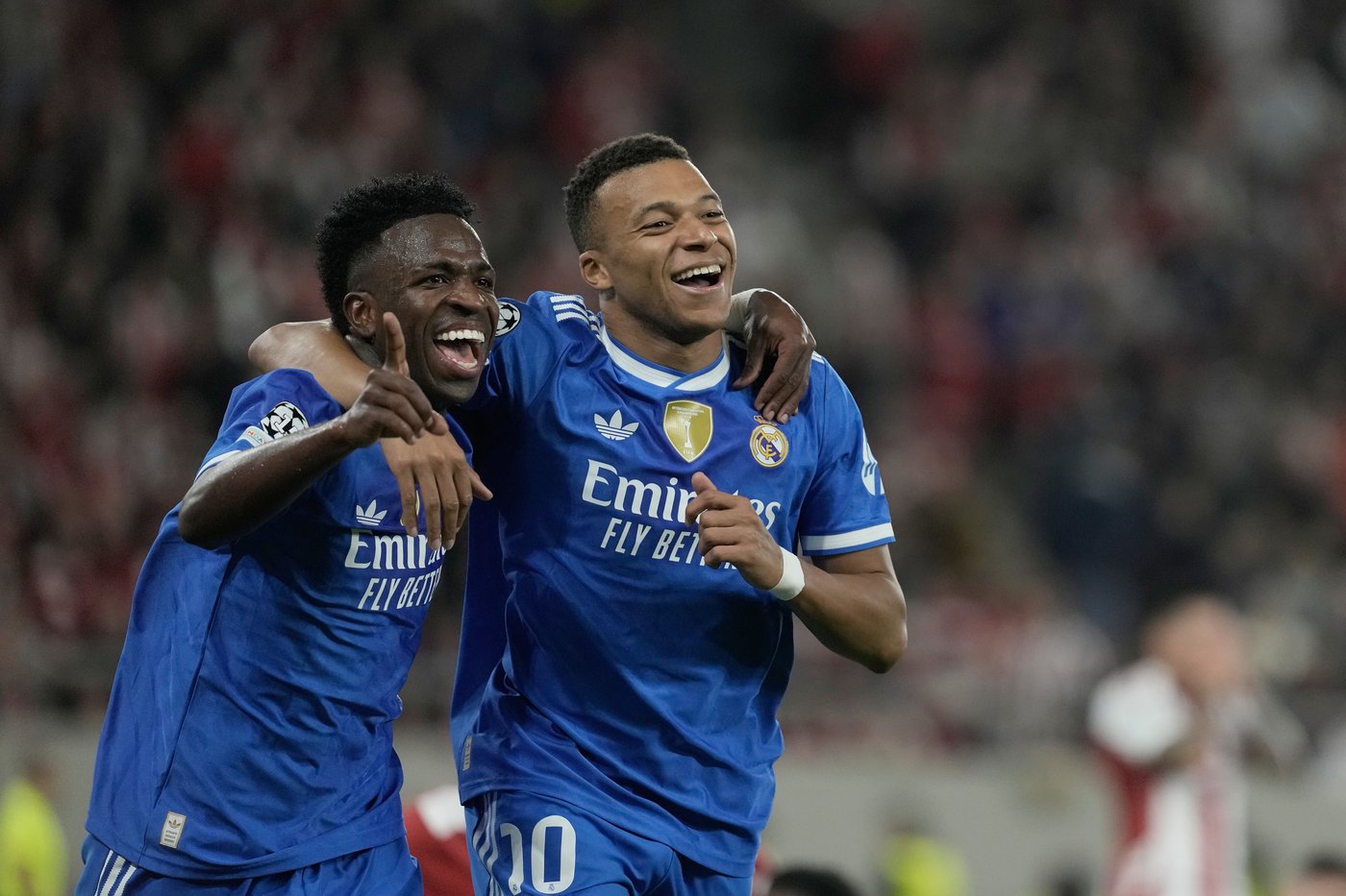 Mbappé nets quick hat trick in his 4-goal game as Real Madrid beats Olympiakos in Champions ...