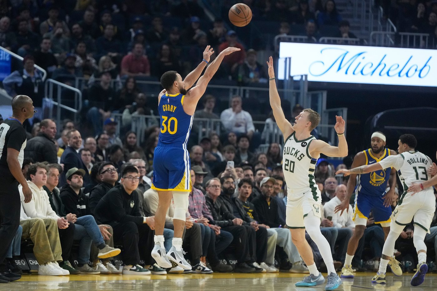 Stephen Curry, Jimmy Butler lead Warriors past Bucks, 120-113 ...